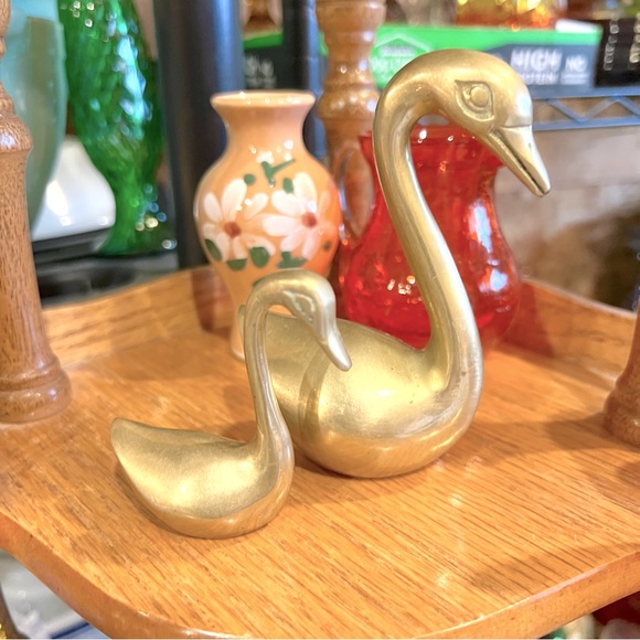 Accents | Vintage Set Of Two 197s Brass Mini Swan Figurines | Poshmark